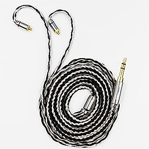 FEDAI Audio Earphone Cable 24 Core Silver Plated Replacement Cable, MMCX Detachable Earphone Cable Replacement Earphone Wire for Shure 846 535 215 315 425 MAGAOSI K5 LZA4 A5 (3.5mm, MMCX)