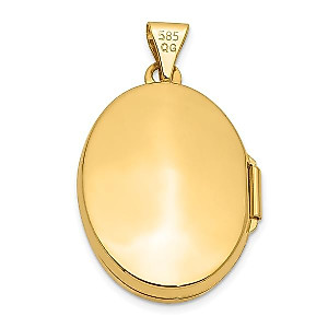 IceCarats 14K Yellow Gold Oval Tree of Life Personalized Photo Locket Necklace Charm Pendant 29mm x 16.9mm Only