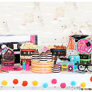 Cassette Tape Bucket Centerpiece (4 Pack) 80s Party Supplies, 90's Theme Birthday Party Decoration Cassette Tape Table Decor, Retro Hip Hop Pop Music Culture Party for Adults & Kids by 4E's Novelty