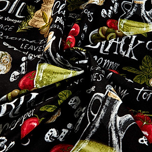 Farmer John Garden Vegetable Mix Black, Quilting Fabric by the Yard