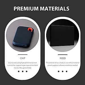 Gatuida 64G Portable External SSD Mobile Hard Drive Mini Expansion Hard Disk Portable External Solid State Drives for PC Laptop Black
