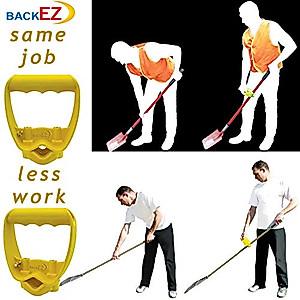 Back-Saving Tool Handle Labor-Saving Ergonomic Shovel or Rake Handle Attachment Yellow