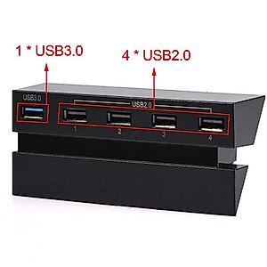 125 5 Port USB Hub for PS4, USB 3.0 2.0 High Speed Expansion Hub Charger Controller Splitter Expander Specially Designed for PS4 Game Console