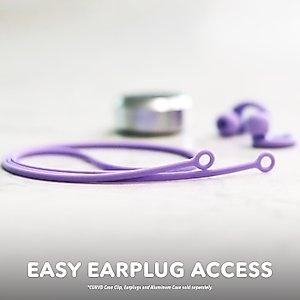 CURVD Earplug Lanyard, Soft Durable Flexible Premium Silicone Cord | Works with Most Earplugs with Removable Tips Compatible with CURVD Everyday, Loop Quiet/Engage/Experience, Vibes and More (Black)
