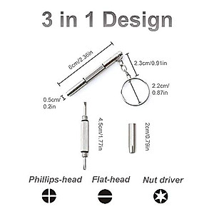 Soukoshi Eyeglass Nose Pads for Metal Frames Titanium Nose Piece for Glasses Nose Grips Push in 14mm Repair Kit with Screws and Nose Pads for Glasses Anti Slip(2 Pairs,Melon Seed Shape)