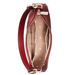 Kate Spade New York Kate Spade Staci Glimmer Polka Dot Half Moon Small Shoulder Bag Crossbody Black (Red Currant)