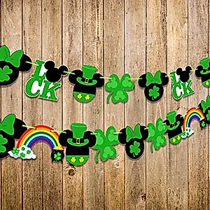 St Patricks Day Decorations Happy St Patricks Day Banner Shamrock Clover Hanging Garland Irish Theme Party Lucky Decor Supplies