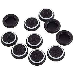 4Pcs Replacement SiliconeThumb Grip Cover for White and Black Game Supplies Durable and Deft