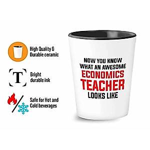 Subject Teacher Shot Glass 1.5oz - economics teacher looks - Economics Teacher Financial Analyst Finance Statistician