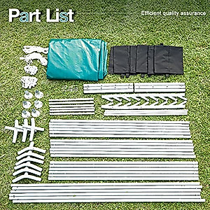 FINFREE Carport 10 x 20 ft Heavy Duty Carport with 4 Sandbags, Car Canopy for Auto, Boat & Market Stall, Adjustable Height from 9.5 ft to 11 ft,Green