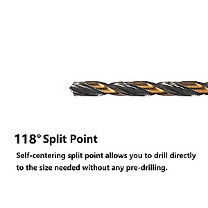 VALYRIANTOOL 10PCS 3/32" Impact Drill Bit Set, Hex Drill Bit Set, Black Gold Drill Bits Set, HSS Quick Change Impact Driver Drill Bit Set for Copper, Aluminum, Zinc Alloy, Wood, Plastic