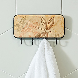 Personalized Adhesive Hooks Towel Hooks Wall Hooks for Kitchen Bathroom Natural Birds & Dragonfly