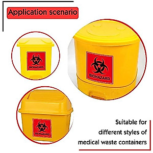 12 Pack Biohazard Stickers Sign Biohazard Warning Labels 4Inch Universal Biohazard Symbol Vinyl Waterproof Hazardous Materials Warning Stickers for Labs, Hospitals and Industrial Use