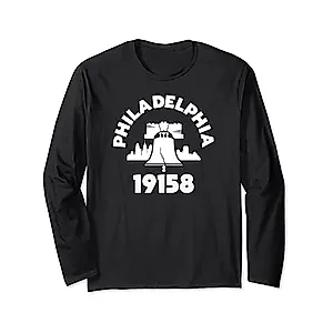 Philly Neighborhood 19158 Zip Code Philadelphia Liberty Bell Long Sleeve T-Shirt