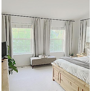 INOVADAY 100% Blackout Curtains 96 Inches Long, Thermal Insulated Linen Blackout Curtains for Bedroom 96 Length, Boho Farmhouse Curtains & Drapes for Living Room - Beige, W50 x L96, 2 Panels