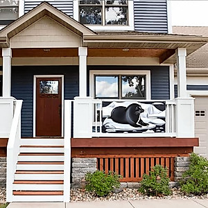 Seals on ice Printed Banners Personalized Party Banner Photo Text Background Banner Wall Banner for Halloween Party Home Decorations or Backdrops