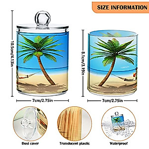 DOMIKING 4 Pack Acrylic Organizer for Floss Makeup Sponges Cotton Ball Green Frog Clear Plastic Vanity Canister Cotton Ball Holder Dispenser Bathroom Storage Essentials