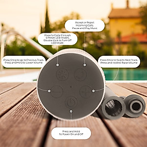 iJoy Wireless Speaker with 10 Hour Playtime - IP66 Waterproof, Dustproof, Weatherproof Light Up Bluetooth Tiki Speaker with LED Lights + Adjustable Stake Height for Use As Wireless Outdoor Speaker