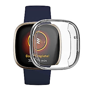 6 Packs Case Compatible with Fitbit Sense / Fitbit Versa 3 Screen Protector, NAHAI All Around Ultra Thin Plated Bumper Shell Scratch-Resist Cover Accessories for Fitbit Sense/Versa 3 Smartwatch