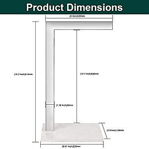 BathAce Hand Towel Holder, Hand Towel Stand for Bathroom with Marble Base, 304 Stainless Steel Stand L Shape Hand Towel Rack Free-Standing Towel Bar for Bathroom Kitchen Countertop, Chrome