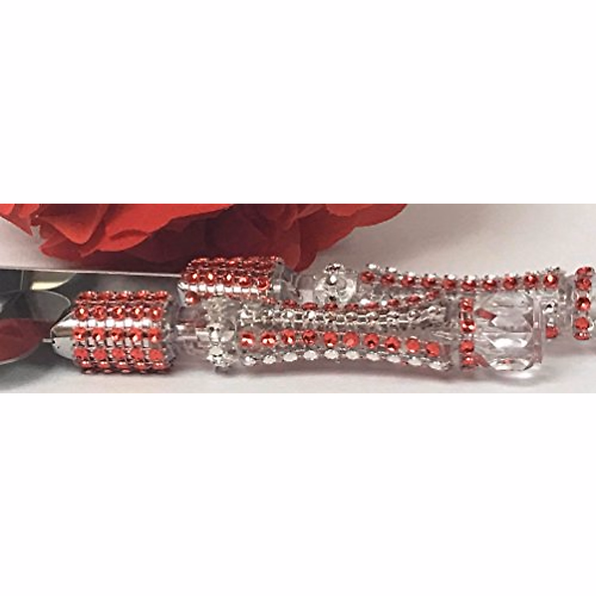 Mis Quince Anos Sweet 15 Birthday Cake Knife and Server Set Red Rhinestones