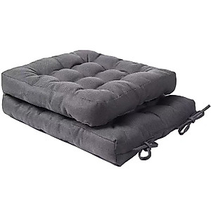 VCOMSOFT Rocking Chair Cushion, Non-Slip,Memory Foam Filled,Cushions Set for Indoor,Dining-Room,Patio Furniture Suitable for Large Chair(Dark Grey)