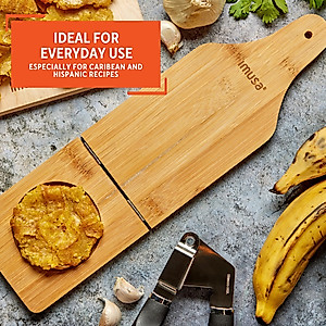 IMUSA USA Traditional Jumbo Bamboo Tostonera/Plantain Masher,Natural