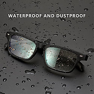 Smart Bluetooth Audio Glasses with Anti Blue Light Lens Waterproof Bluetooth 5.0 Glasses Connect Mobile Phones and Tablets for Men Women