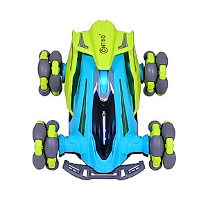 Contixo 2.4GHz Remote Control Car with 360° Rotating, Blue Smoke, One-Key Demonstration, One-Key Programming, Realistic Sounds & Lights, High Performance RC Car for Boys and Girls (SC4)