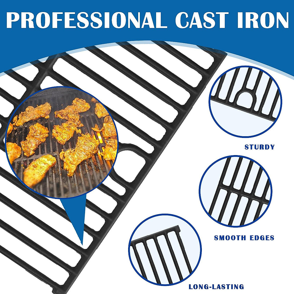 SafBbcue EG Grill Parts Kit for Expert Grill 4 Burner 720-0789H Gas Grill Replacement Parts, Expert 720-0789MB Gas Grill Parts, Grills Coking Grates, Heat Plates Flame Tamer, Burner Tubes, Heavy Duty