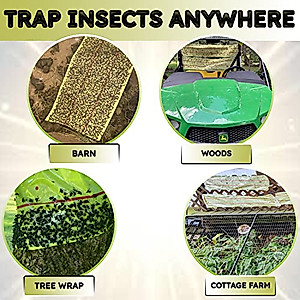 Giant Sticky Fly Trap Roll - MAX Strength - Outdoor/Indoor - Non Toxic - for Flies and Other Bugs (2 Pack- Contains 2 Giant Fly Rolls)