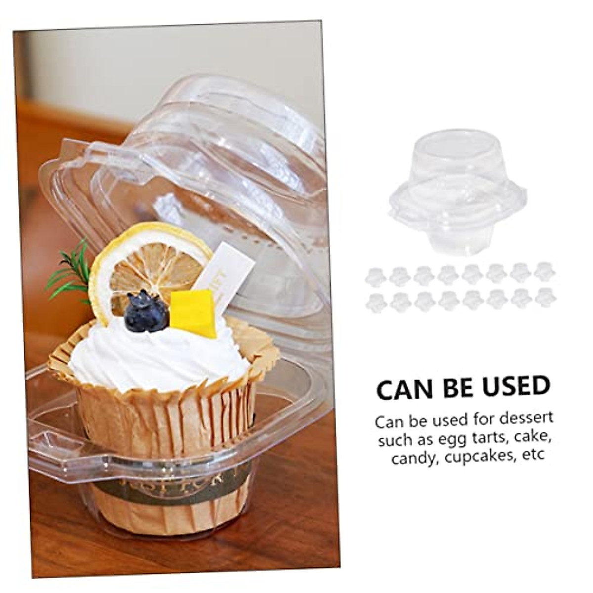 UPKOCH 20pcs Cupcake Package Boxes Cupcake Box Disposable to Go Containers Mini Paper Cups Plastic Container with Lid Cake Carrier Mini Cupcake Container Plastic Mooncake Case Single