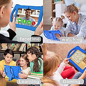 RliyOliy Kids Tablet, 7 inch Android 12 Tablet for Kids, 3GB RAM 32GB ROM Toddler Tablet with Bluetooth, WiFi, GMS, Parental Control, Dual Camera, Educational, Games(Sapphire Blue)