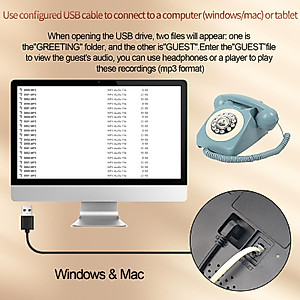 Audio Guest Book Wedding Phone, Wedding Guest Book Alternative with RGB LED Sign and Frame, Record Audio Message Guest Book for Wedding Bridal Shower Baby Shower Anniversary Birthday Party (Blue)