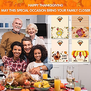 Fulmoon 240 Sets Funny Thanksgiving Greeting Cards Bulk Silly Turkey Gobble Thanksgiving Cards Assortment 4 x 6 Inch Thankful Fall Holiday Card with Envelopes and Stickers for Family Harvest Party