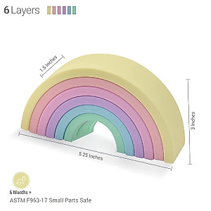 ANPEI Lelolo Silicone Baby to Toddler Rainbow Stacking Toy Silicone | from 0+ Months | Small