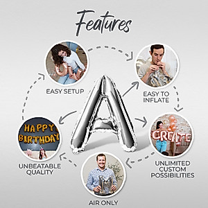 Letter Balloons - SENIORS 2024 16" Inch Alphabet Letters Foil Mylar Balloon Graduation Party Banner (Silver)