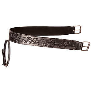 Acerugs BLACK WESTERN LEATHER REAR BACK CINCH SADDLE CINCHES FLANK CINCH BACK GIRTH HORSE TACK (Standard Horse)