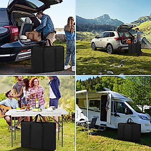 SIRUITON Folding Table Storage Bag, Portable 600D WaterProof Carry Bag for Folding Picnic/Camp Tables with Reinforcing Plate & Shoulder Strap, 24" D x 24" W x4.5 H Fits 4FT Folding Tables（bag only）