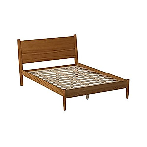 Mid-Century Panel Bed - King Size - Castanho Finish