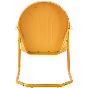 Crosley Furniture Griffith Outdoor Chair, Retro Metal Patio Chairs for Dining, Porch, Deck, Balcony, Tangerine