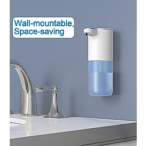 Josnown Foaming Soap Dispenser, Touchless Automatic Soap Dispenser with 4-Level Adjustable Foam, USB Rechargeable, 13.5oz/400ML Wall Mount Soap Dispenser for Bathroom Kitchen Office Commercia