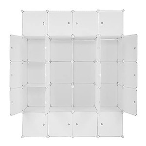FOPEAS Maximize Space with Modular Cube Organizer - Stackable Plastic Closet Organizers with Hanging Rod Multifunctional Storage Cabinets and Shelves