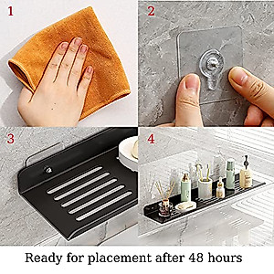 SDlemeiy Floating Shelves Wall Mounted Bathroom Shelf，Wall Mounted Hanging Shelves，Metal Display Wall Shelf,Wall Mounted，Carbon Steel Material(White, 15.9inch)