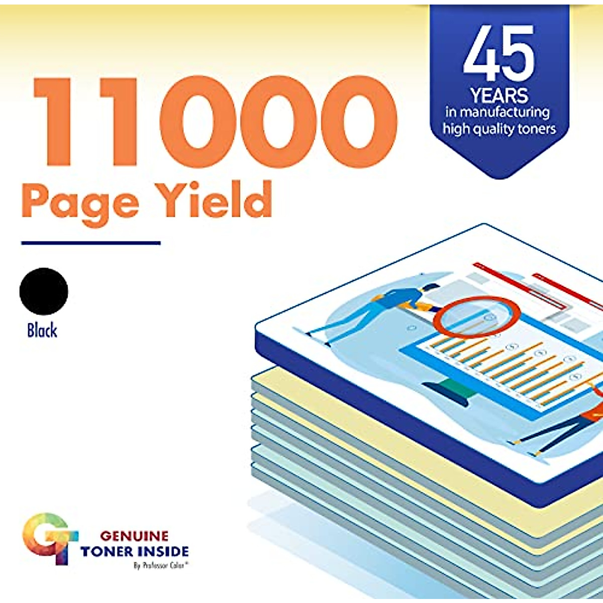 Professor Color Re-Coded OEM Toner Cartridge Replacement for Xerox WorkCentre 3550 | 106R01530 - High Capacity Black (11,000 Pages)