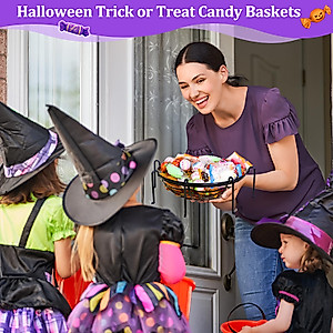 TURNMEON 6 Pcs 12.2 Inch Large Size Halloween Candy Bowls, Spider Web Bowls Halloween Decorations Black Orange Purple Halloween Bowls Trick Or Treat Halloween Candy Dish Party Table Desk Home Decor