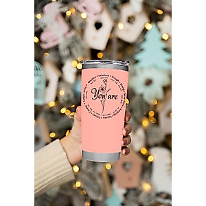 SOULVIBE Christian Gifts for Women - Religious Gifts for Women Faith - Mothers Day Gifts - Christmas Gifts for Women, Mom, Grandma, Sister, Auntie - You Are Beautiful - 20Oz Tumbler, Pink