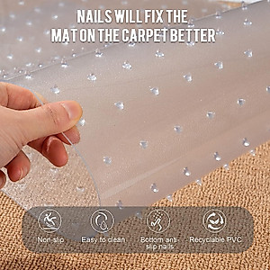 Uross Carpet Protector for Pets - Cat Carpet Protector for Doorway, Anti Scratch Under Door Cat Scratch Protector Mat, Easy to Cut Plastic Carpet Scratch Stopper, Cat Scratch Guard Carpet 3.6FT