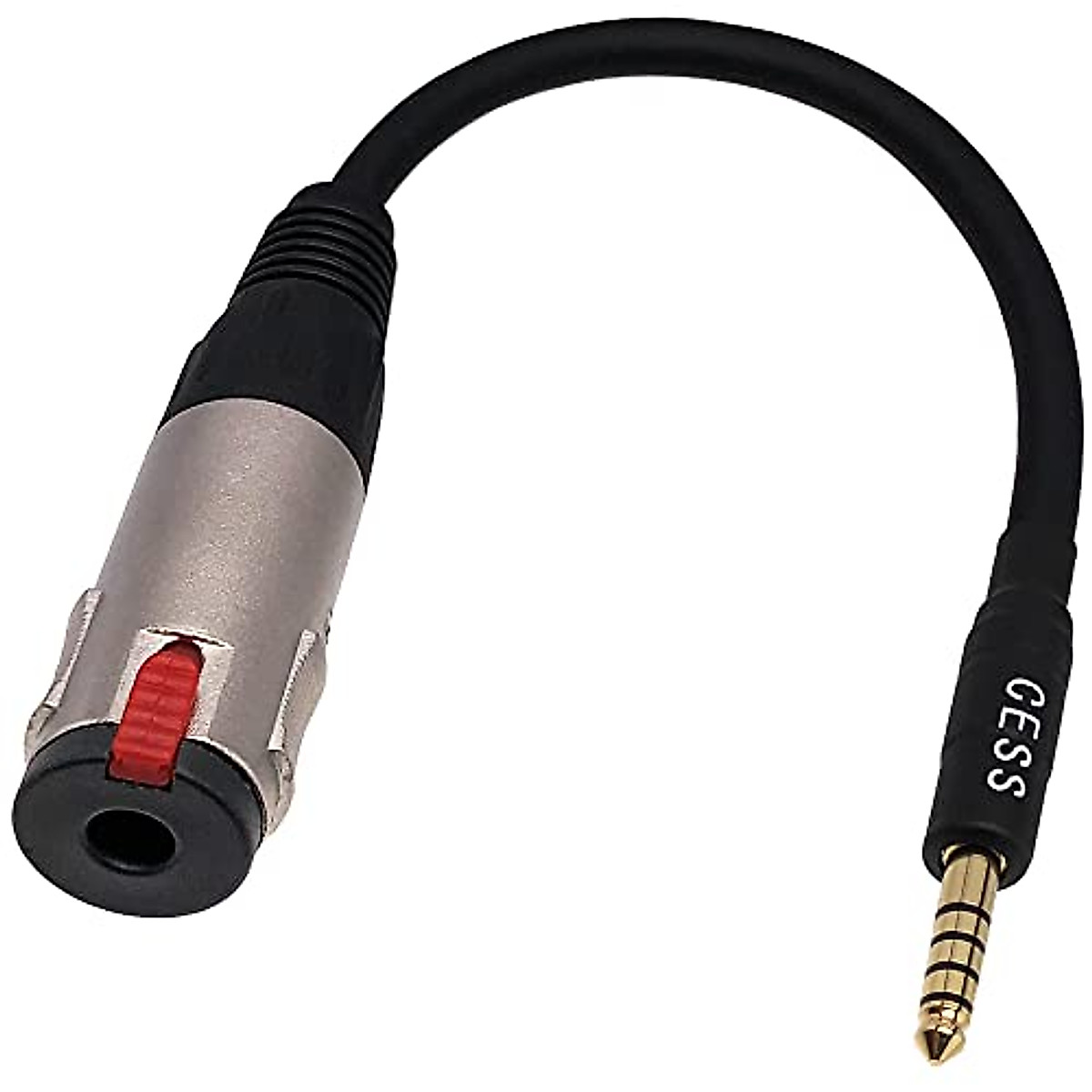 CNCESS CESS-267 Male 4.4mm to Locking Type 6.35mm 1/4 Inch TRS Female Jack Adapter Cable for Headphone / MP3 / DAC/Music Player/Amplifier