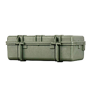 Monoprice Weatherproof Hard Case - 22in x 14in x 8in, OD Green with Customizable Foam, Shockproof, IP67